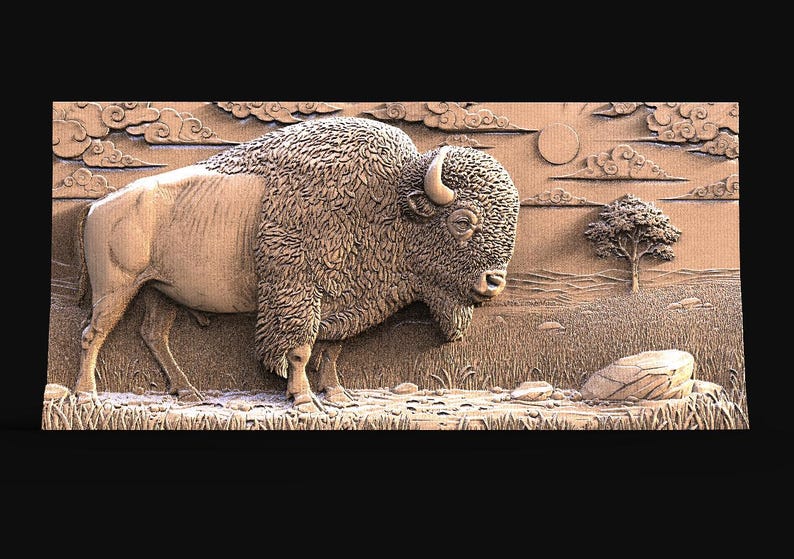 Bison 3D Model, STL File for CNC and 3D Printing - Etsy