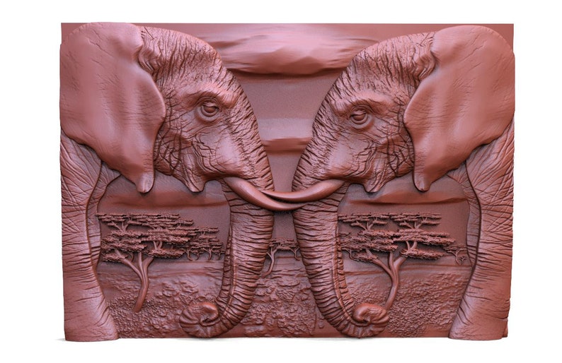 Digital File Elephants CNC 3d Model Stl - Etsy