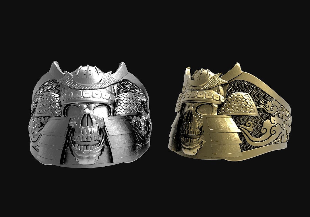 Digital File Samurai Skull Ring 3d Model Stl - Etsy