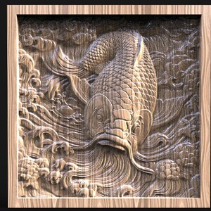 Digital File Koi Fish CNC 3d Model STL - Etsy