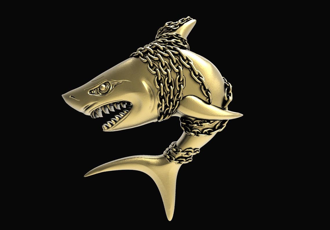 Digital File Shark Pendant Jewelry 3d Model STL - Etsy