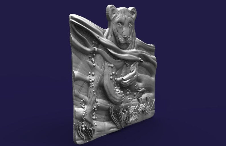 Digital File Lioness Swimming CNC 3d Model Stl - Etsy