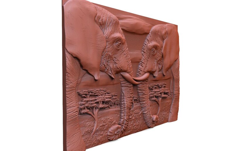 Digital File Elephants CNC 3d Model Stl - Etsy