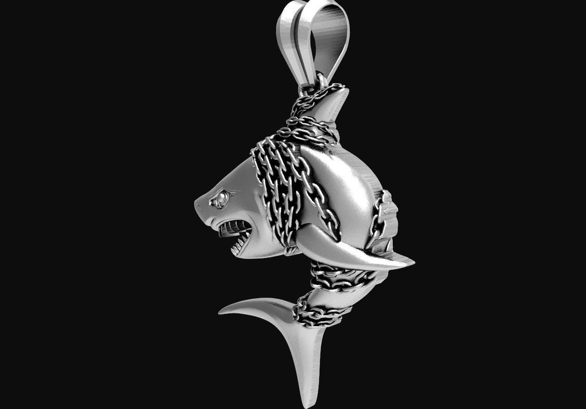 Digital File Shark Pendant Jewelry 3d Model STL - Etsy