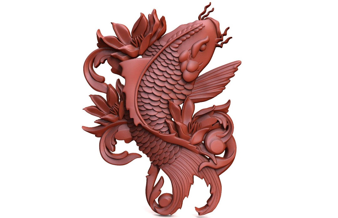 Digital File Koi Fish Cnc Rd Model Stl - Etsy