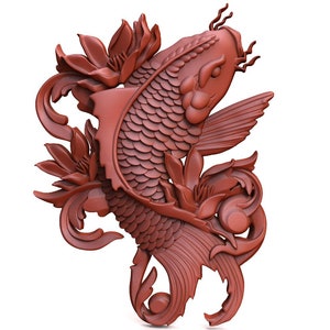 Digital File Koi Fish Cnc Rd Model Stl - Etsy