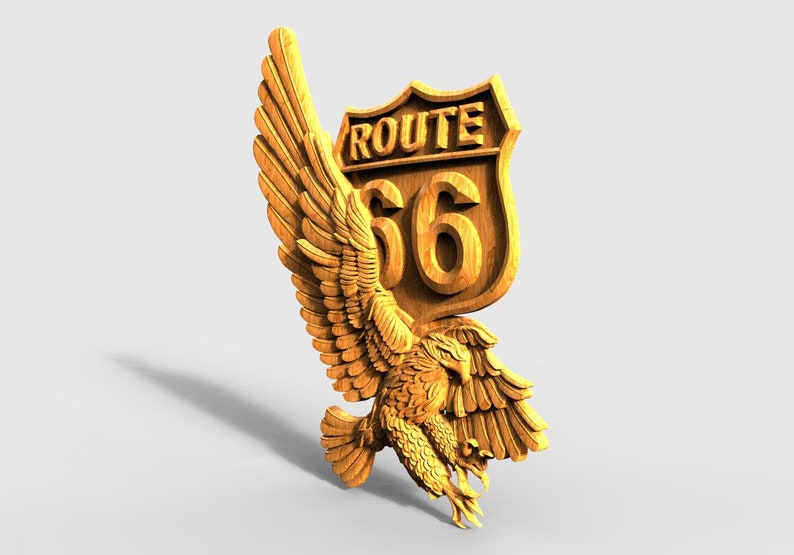 Digital File Route 66 Eagle CNC 3d Model Stl - Etsy