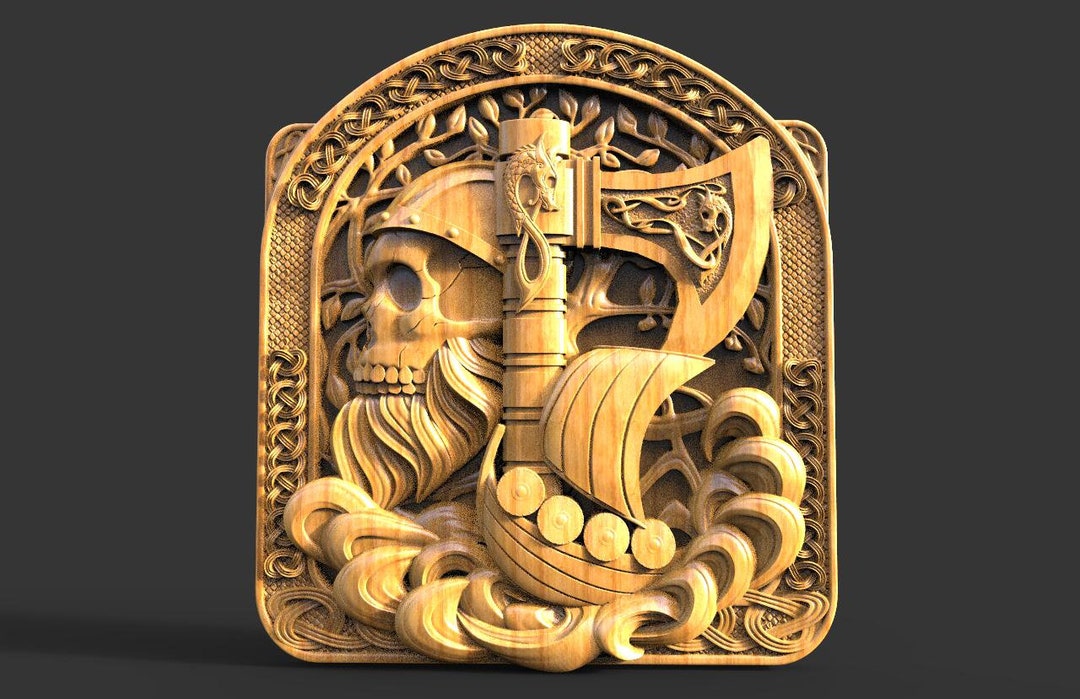 Digital File Viking Skull CNC 3d Model Stl - Etsy