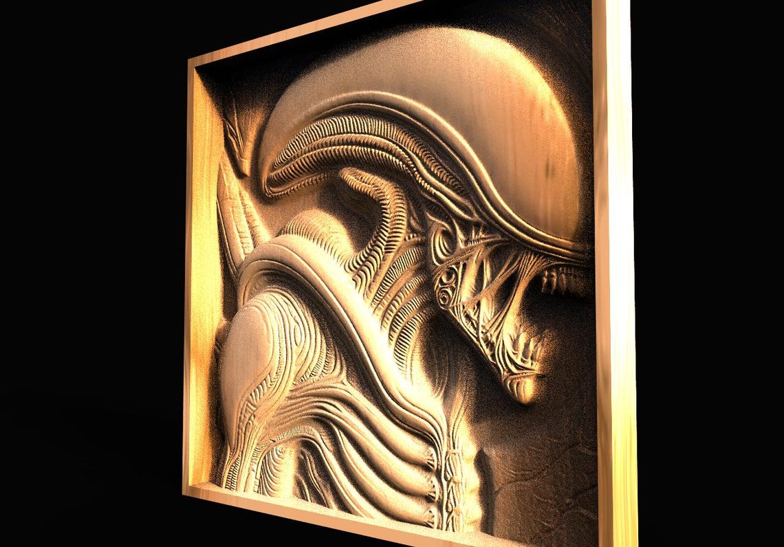 Alien Xenomorph, 3d Model STL, CNC Router - Etsy
