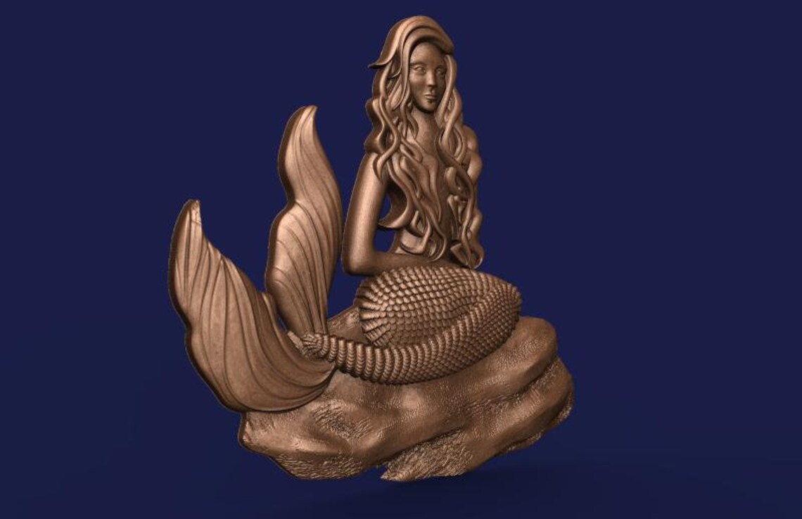 Digital File Mermaid CNC 3d Model Stl - Etsy UK
