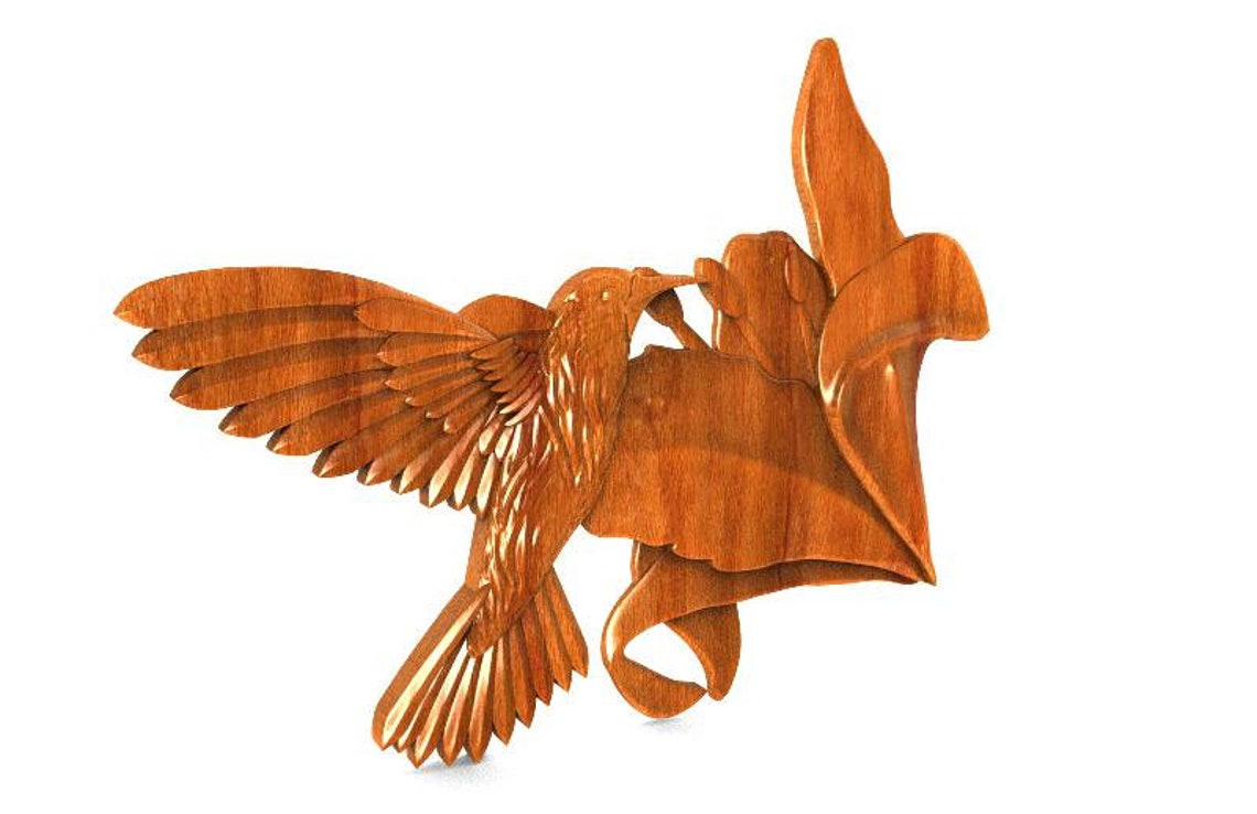 Digital file hummingbird bas-relief cnc STL 3d model | Etsy