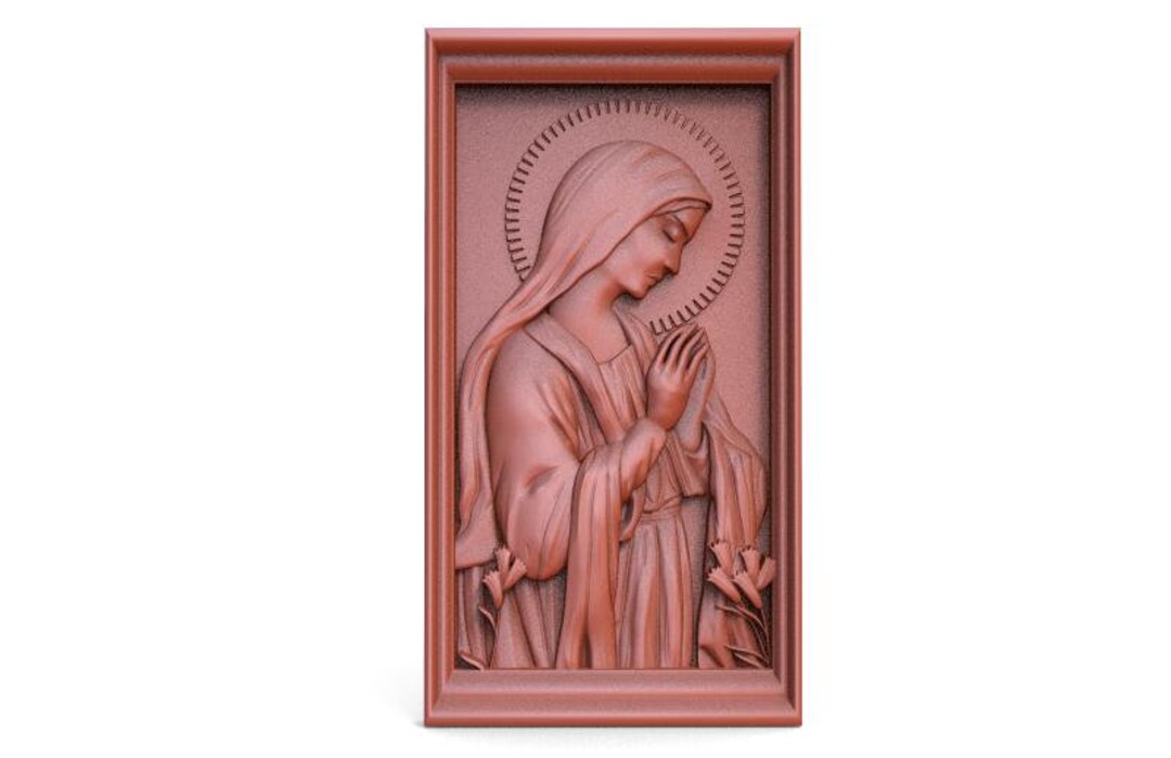 Digital File the Virgin Mary CNC Art 3d Model Stl - Etsy
