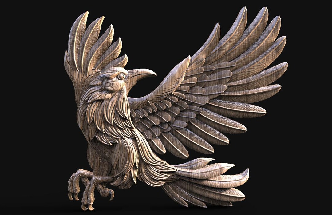 Crow 3D Model, STL File CNC Router 3D Printer - Etsy