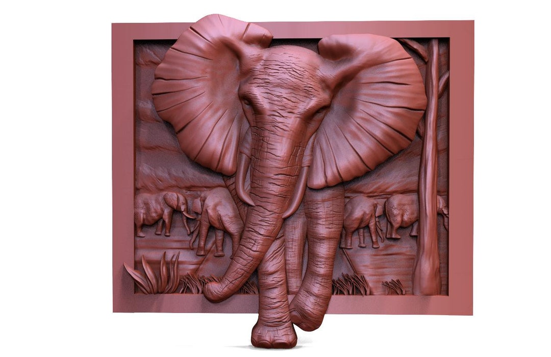 Digital File Elephant CNC 3d Model STL - Etsy