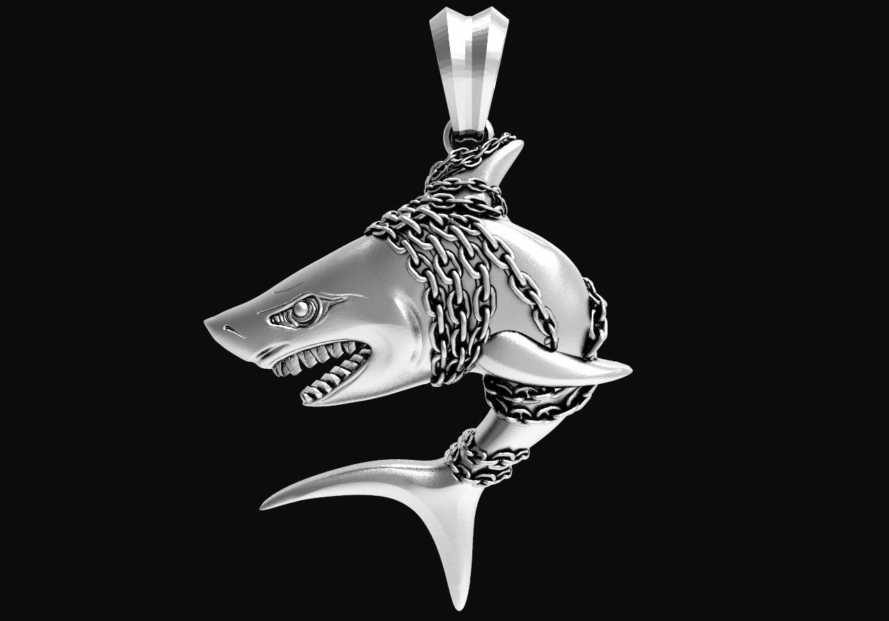 Digital File Shark Pendant Jewelry 3d Model STL - Etsy