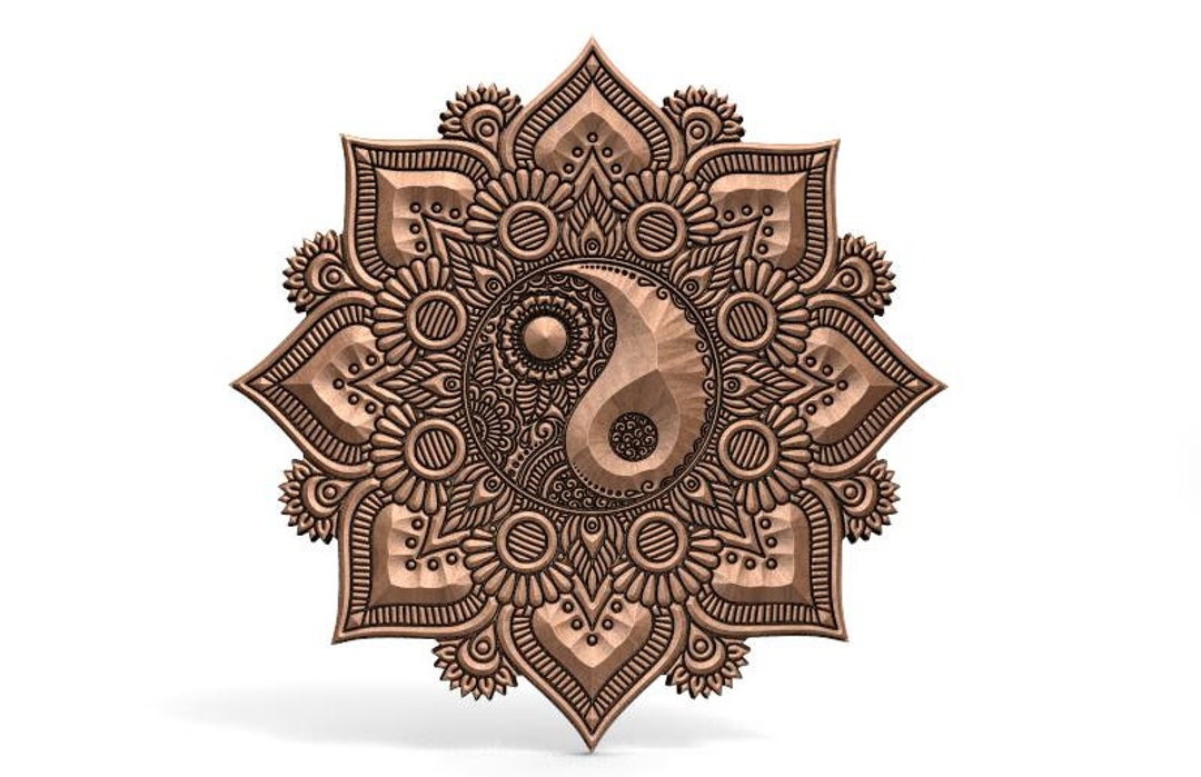 Digital File Yin Yang Mandala CNC 3D Model Stl - Etsy