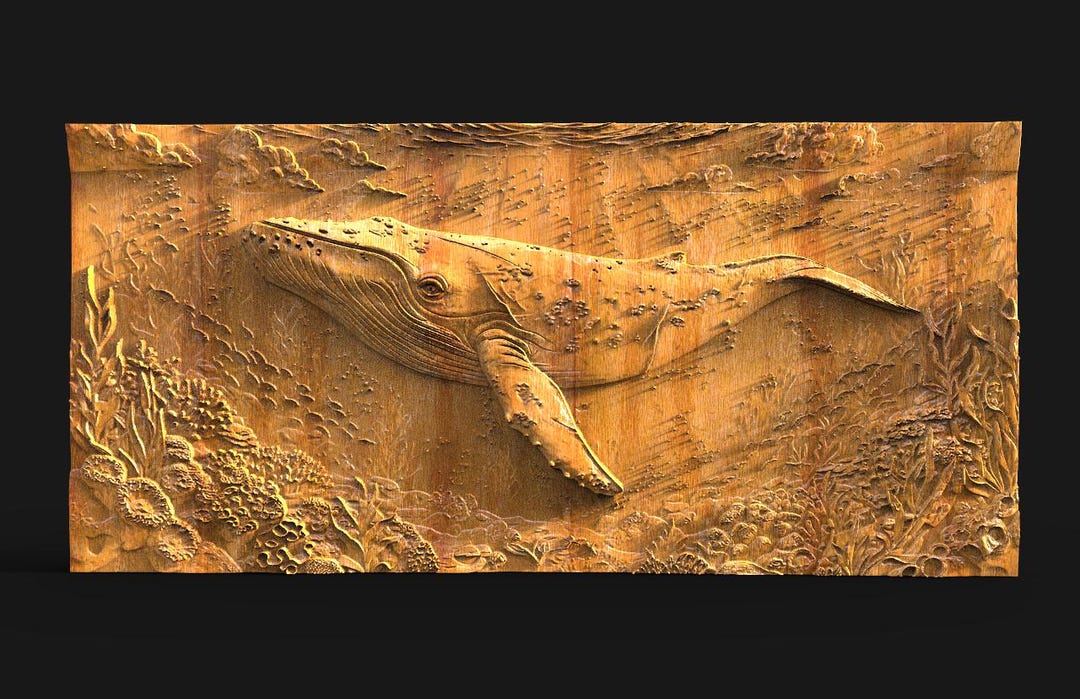 Whale CNC 3D Model, STL File for CNC and 3D Printing - Etsy