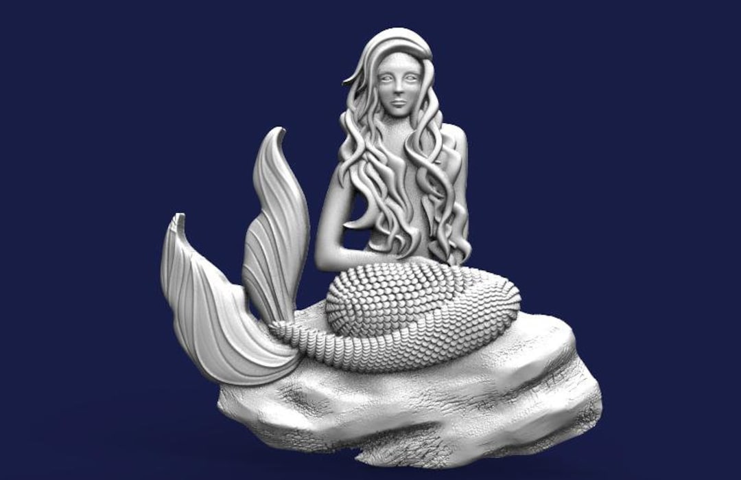 Digital File Mermaid CNC 3d Model Stl - Etsy