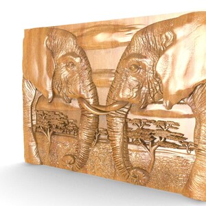 Digital File Elephants CNC 3d Model Stl - Etsy