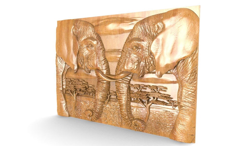 Digital File Elephants CNC 3d Model Stl - Etsy