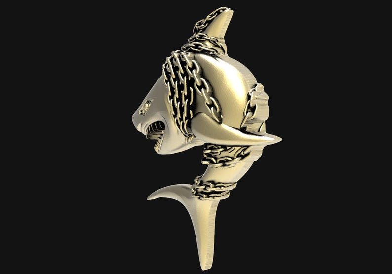 Digital File Shark Pendant Jewelry 3d Model STL - Etsy