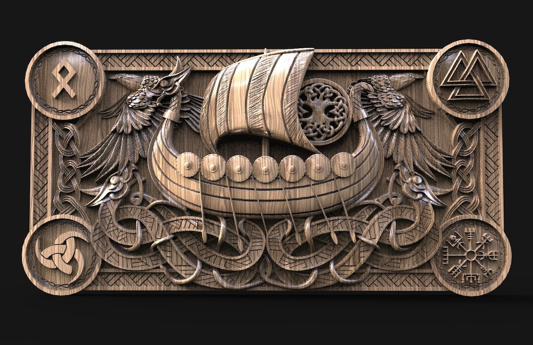Viking Ship 3D Model, STL File CNC Router 3D Printer - Etsy