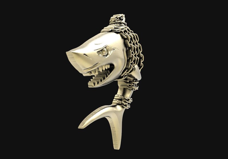 Digital File Shark Pendant Jewelry 3d Model STL - Etsy