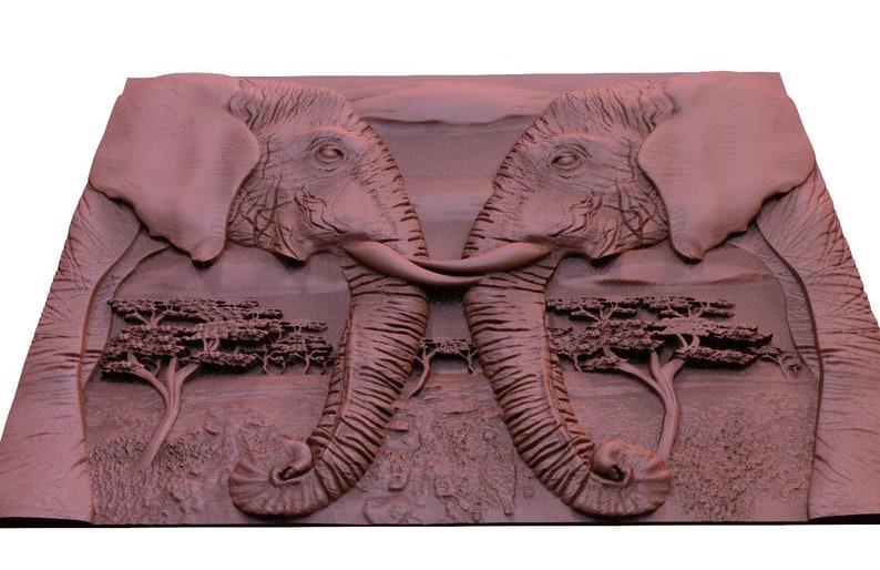 Digital File Elephants CNC 3d Model Stl - Etsy
