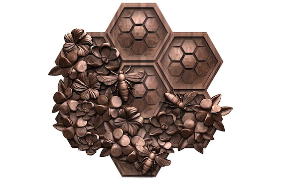 Digital File Bee Honeycomb CNC 3D Model STL - Etsy