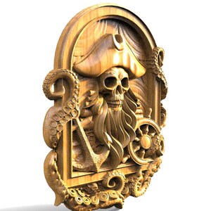 Pirate Skull CNC 3d Model Stl - Etsy