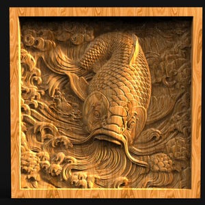 Digital File Koi Fish CNC 3d Model STL - Etsy