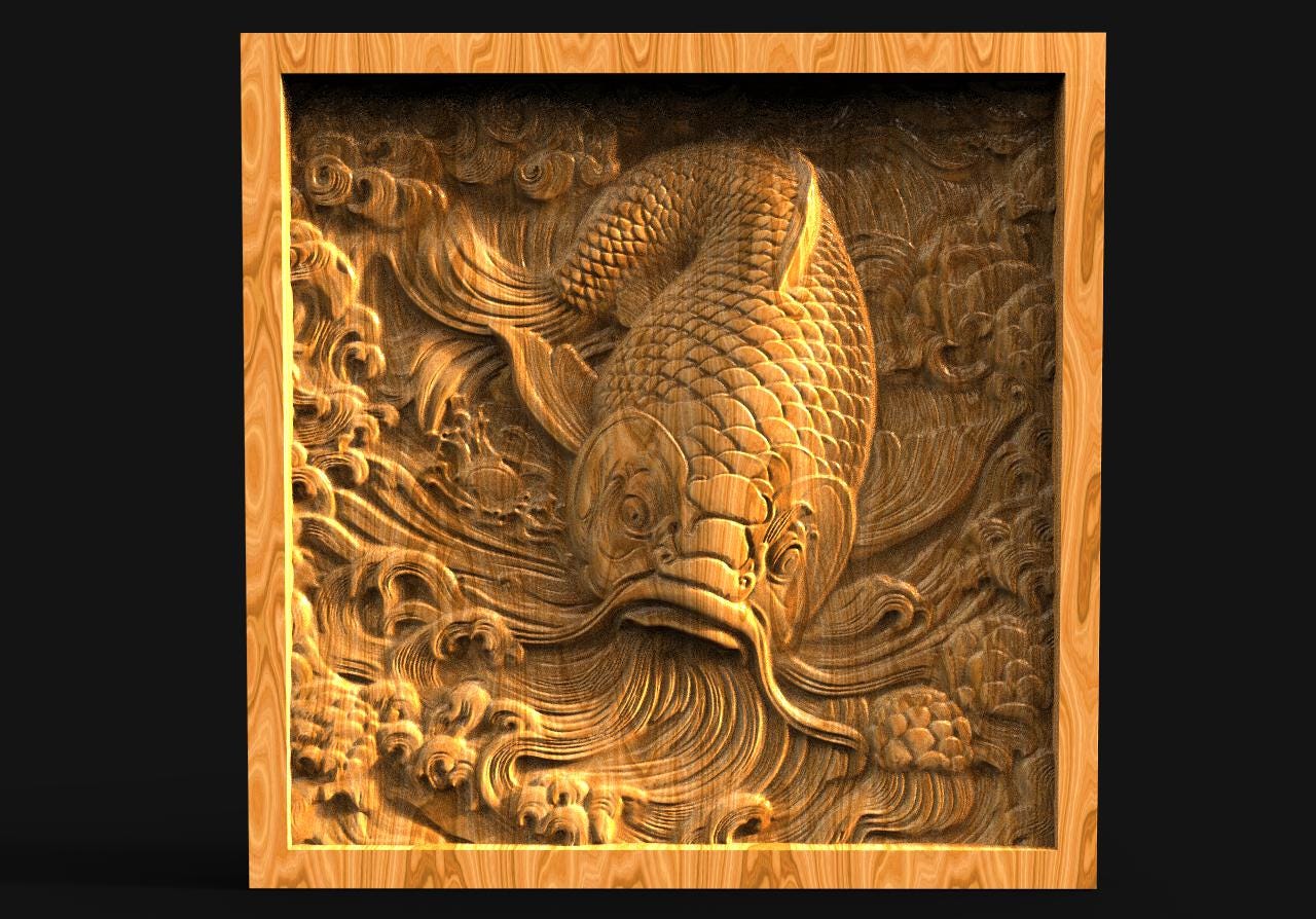 Digital File Koi Fish CNC 3d Model STL - Etsy