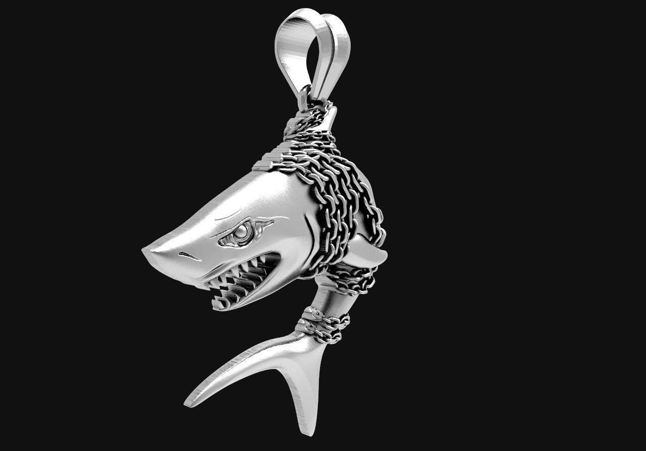 Digital File Shark Pendant Jewelry 3d Model STL - Etsy