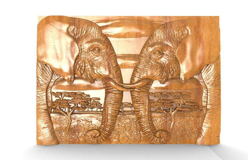 Digital File Elephants CNC 3d Model Stl - Etsy