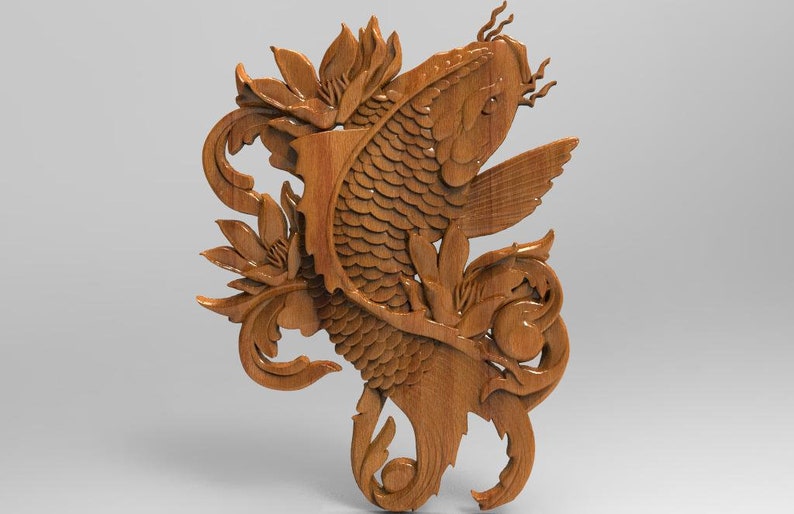 Digital File Koi Fish Cnc Rd Model Stl - Etsy