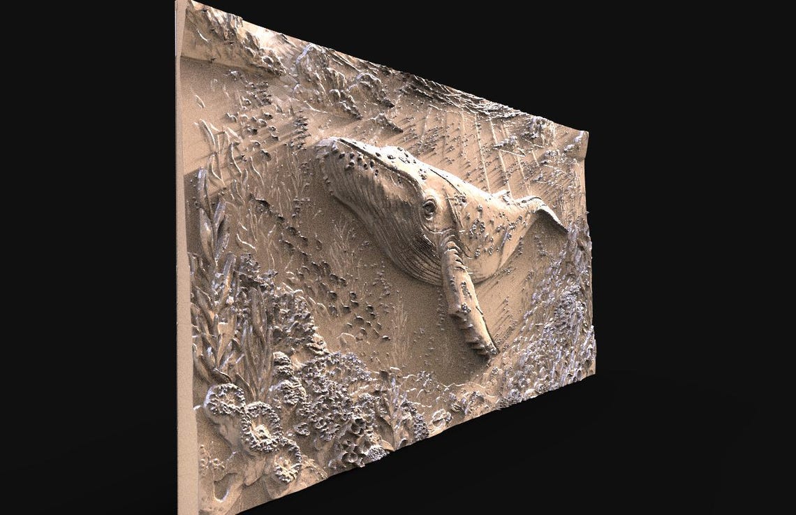 Whale CNC 3D Model, STL File for CNC and 3D Printing - Etsy