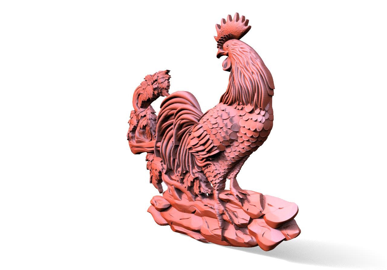 Digital File Rooster CNC 3d Model Stl - Etsy