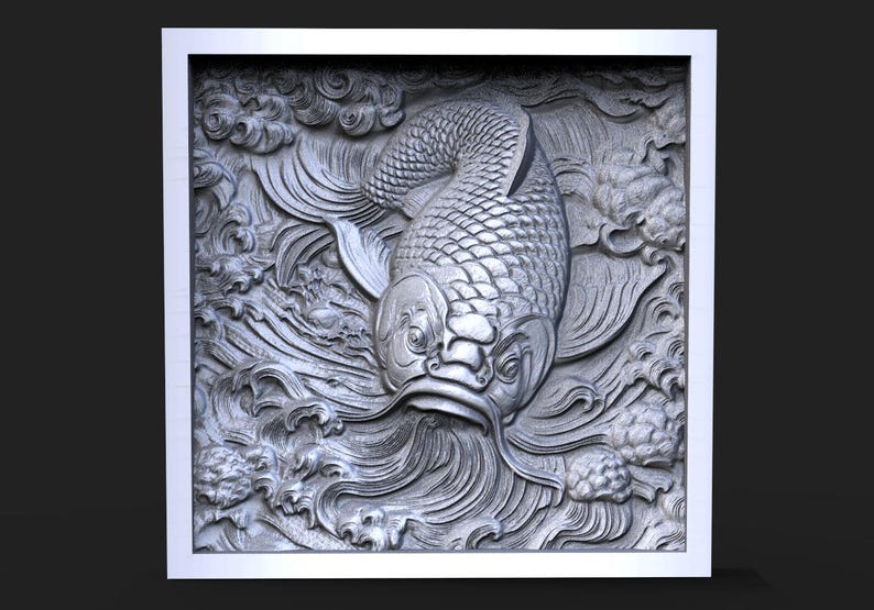 Digital File Koi Fish CNC 3d Model STL - Etsy