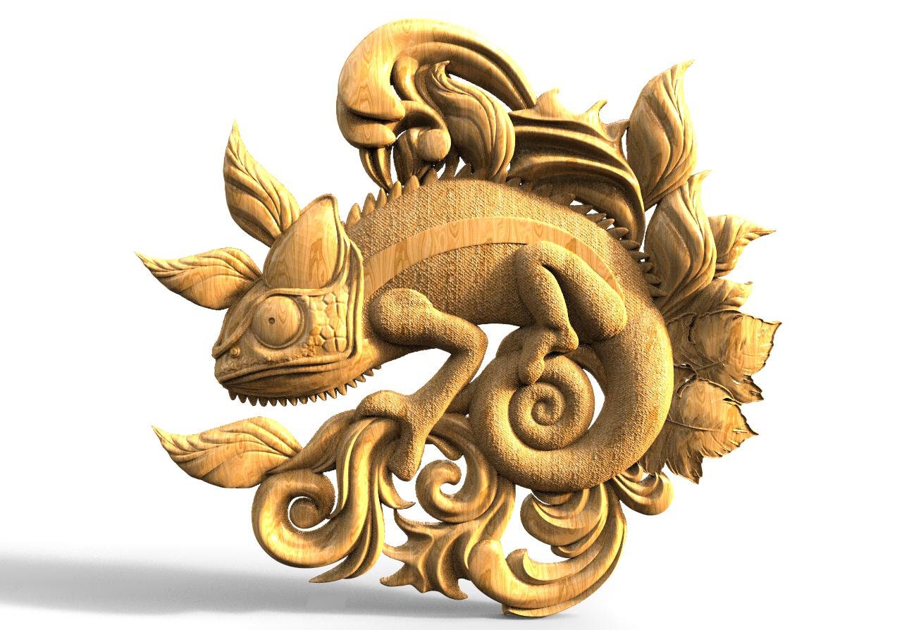 Digital File Chameleon CNC 3d Model Stl - Etsy