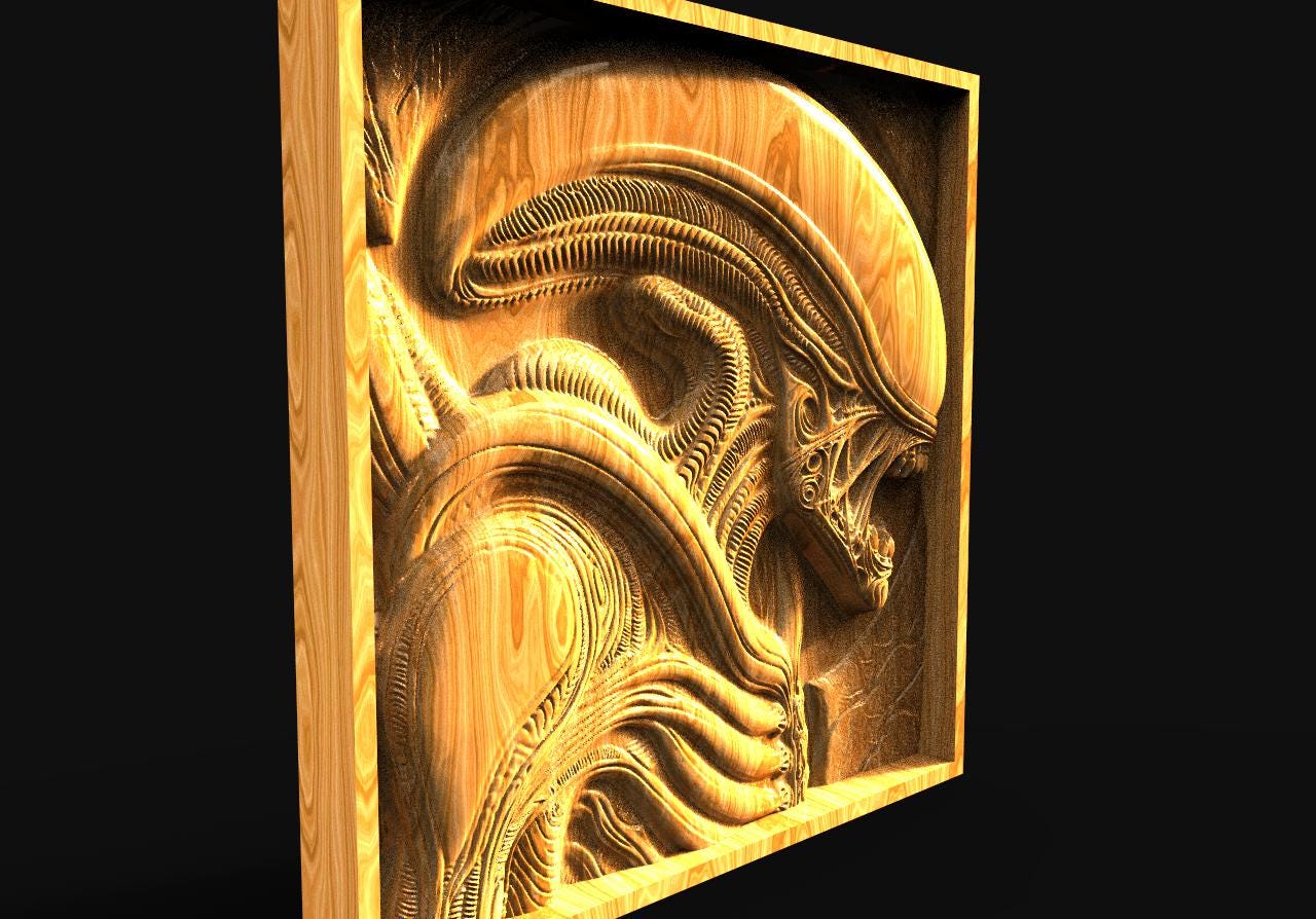 Alien Xenomorph, 3d Model STL, CNC Router - Etsy