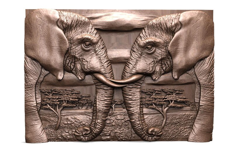 Digital File Elephants CNC 3d Model Stl - Etsy