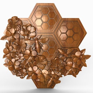 Digital File Bee Honeycomb CNC 3D Model STL - Etsy
