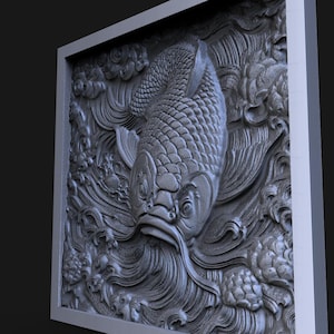 Digital File Koi Fish CNC 3d Model STL - Etsy