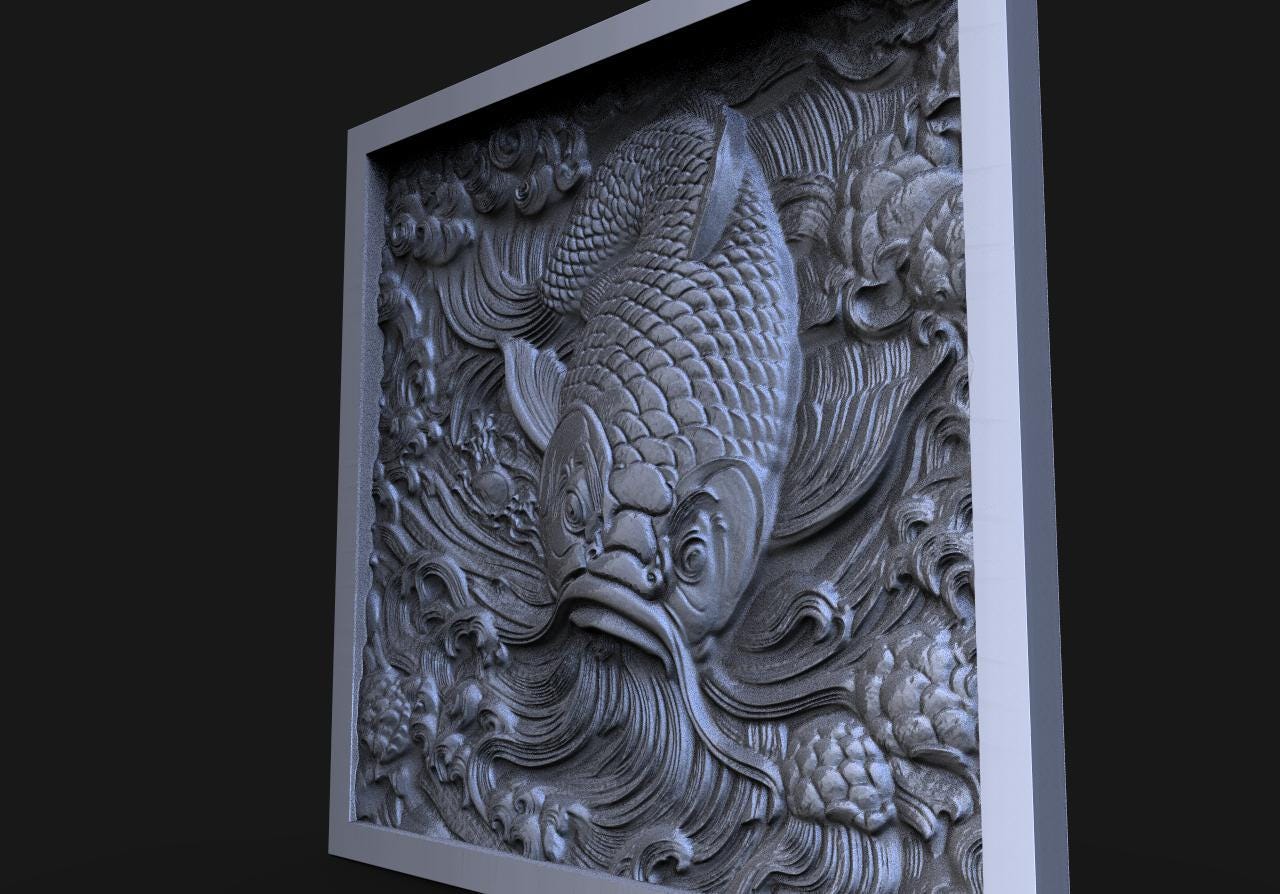 Digital File Koi Fish CNC 3d Model STL - Etsy