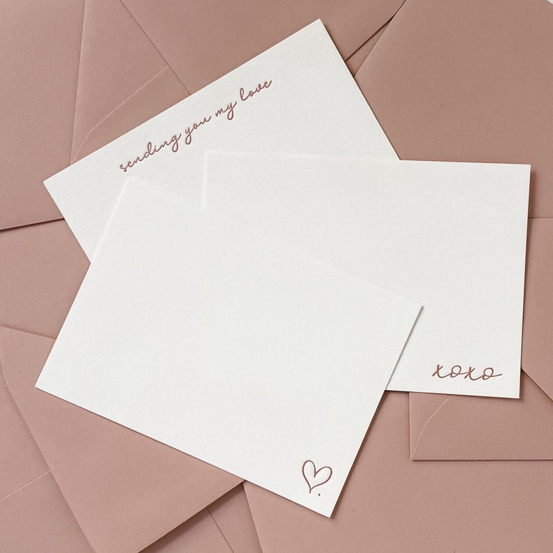 Love Notes Letterpressed Notecard Set - Etsy