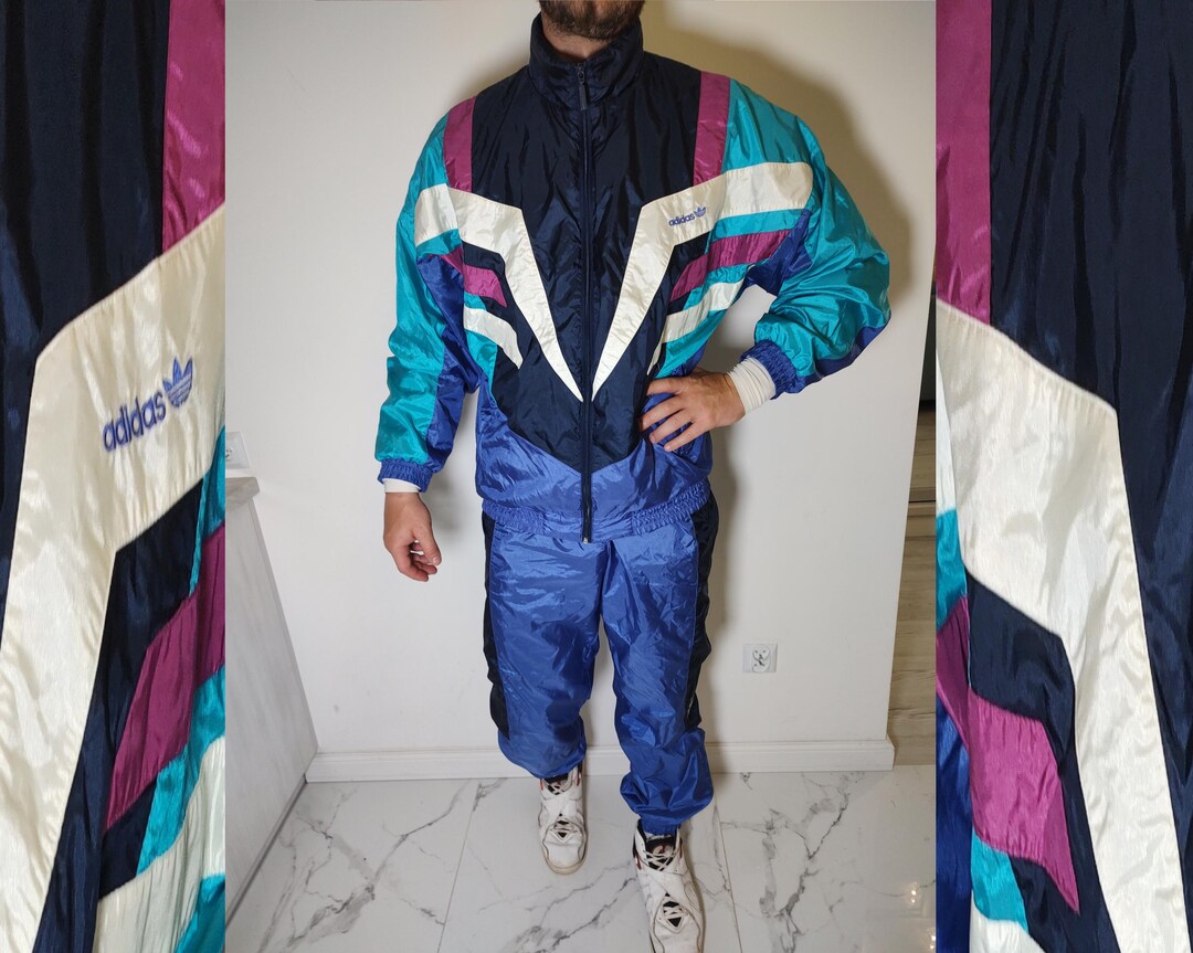 ADIDAS Tracksuit Vintage Overalls Rustle Shellsuit Nylon Size D6 - Etsy