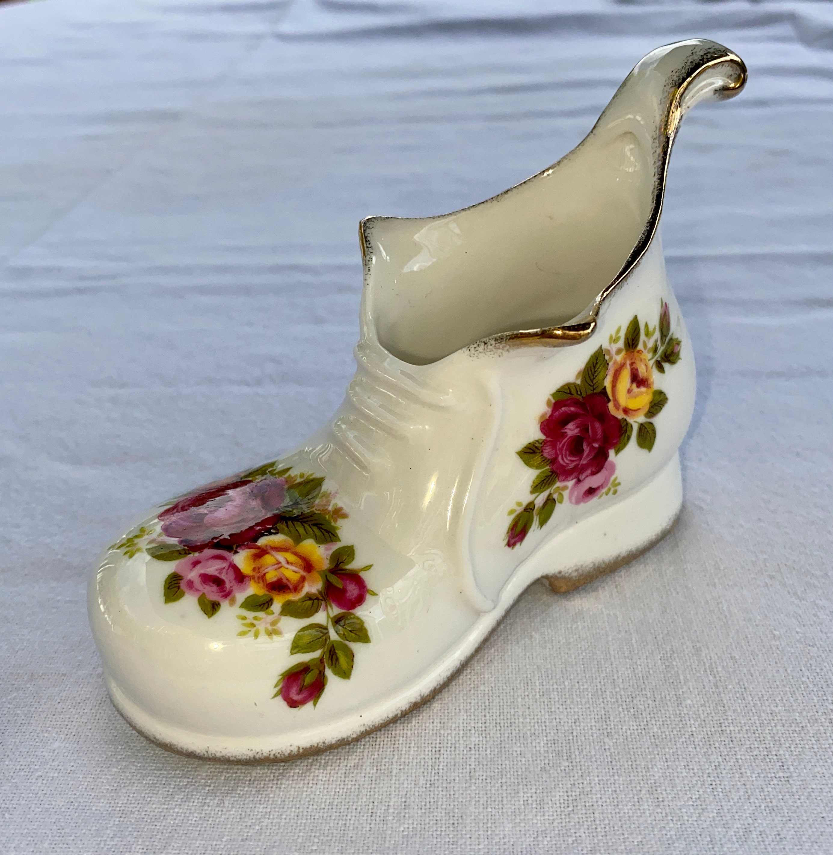 Vintage Miniature Cottage Rose Bone China Boot - Etsy UK