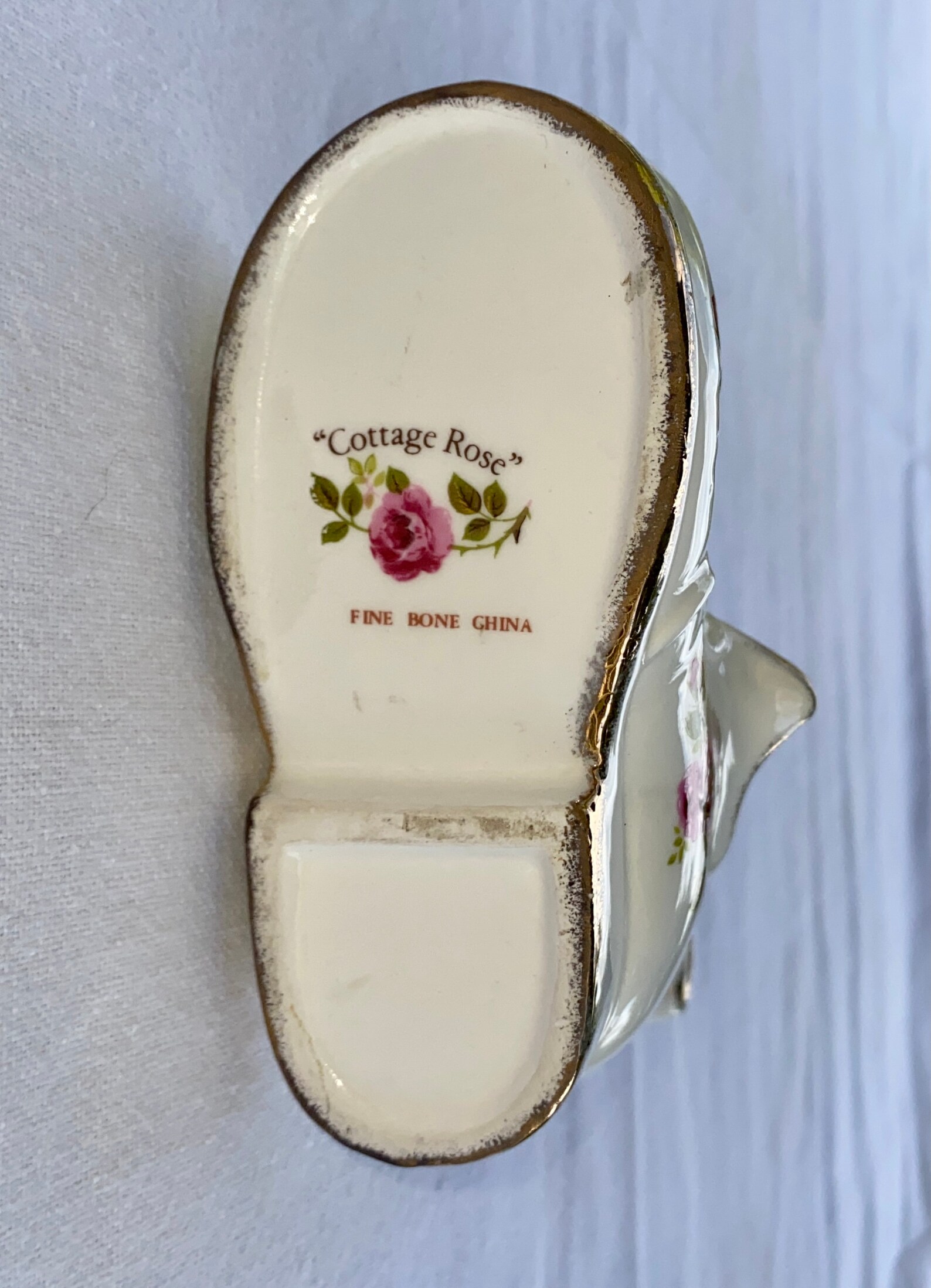 Vintage Miniature Cottage Rose Bone China Boot - Etsy UK