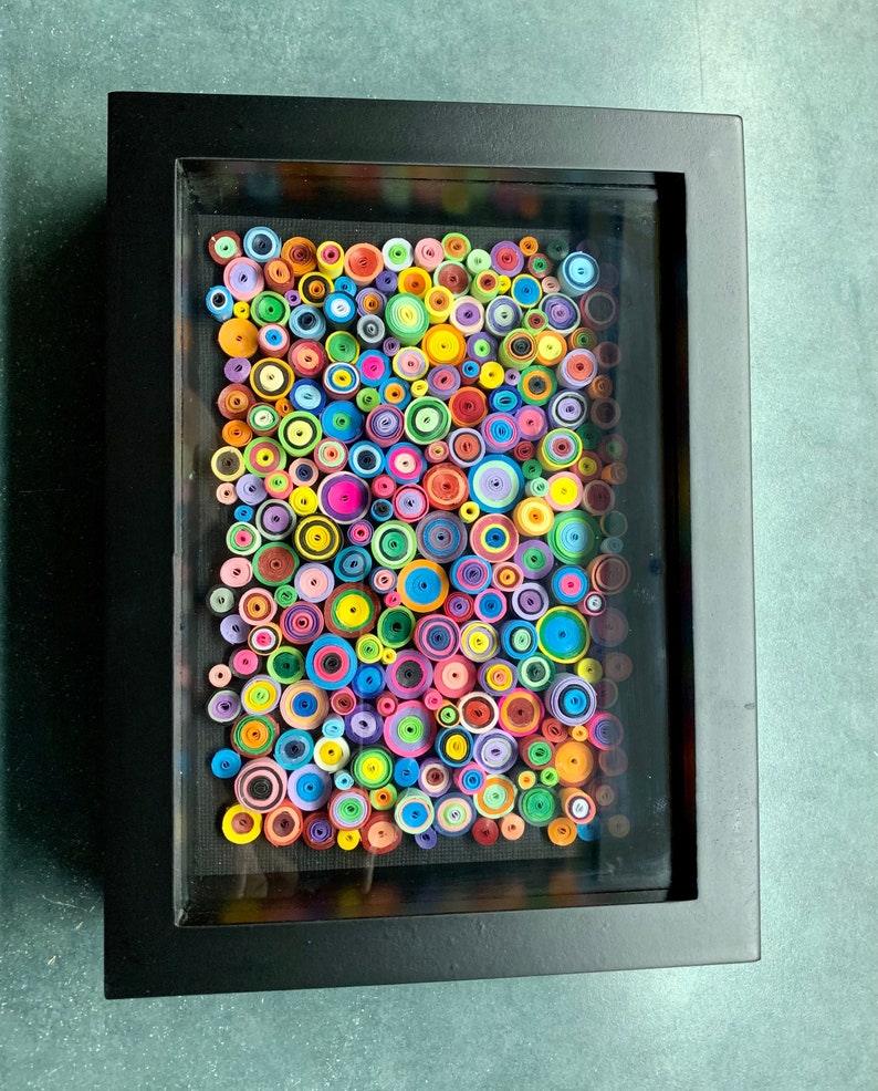 Quilled Colorful Art in Shadow Box - Etsy