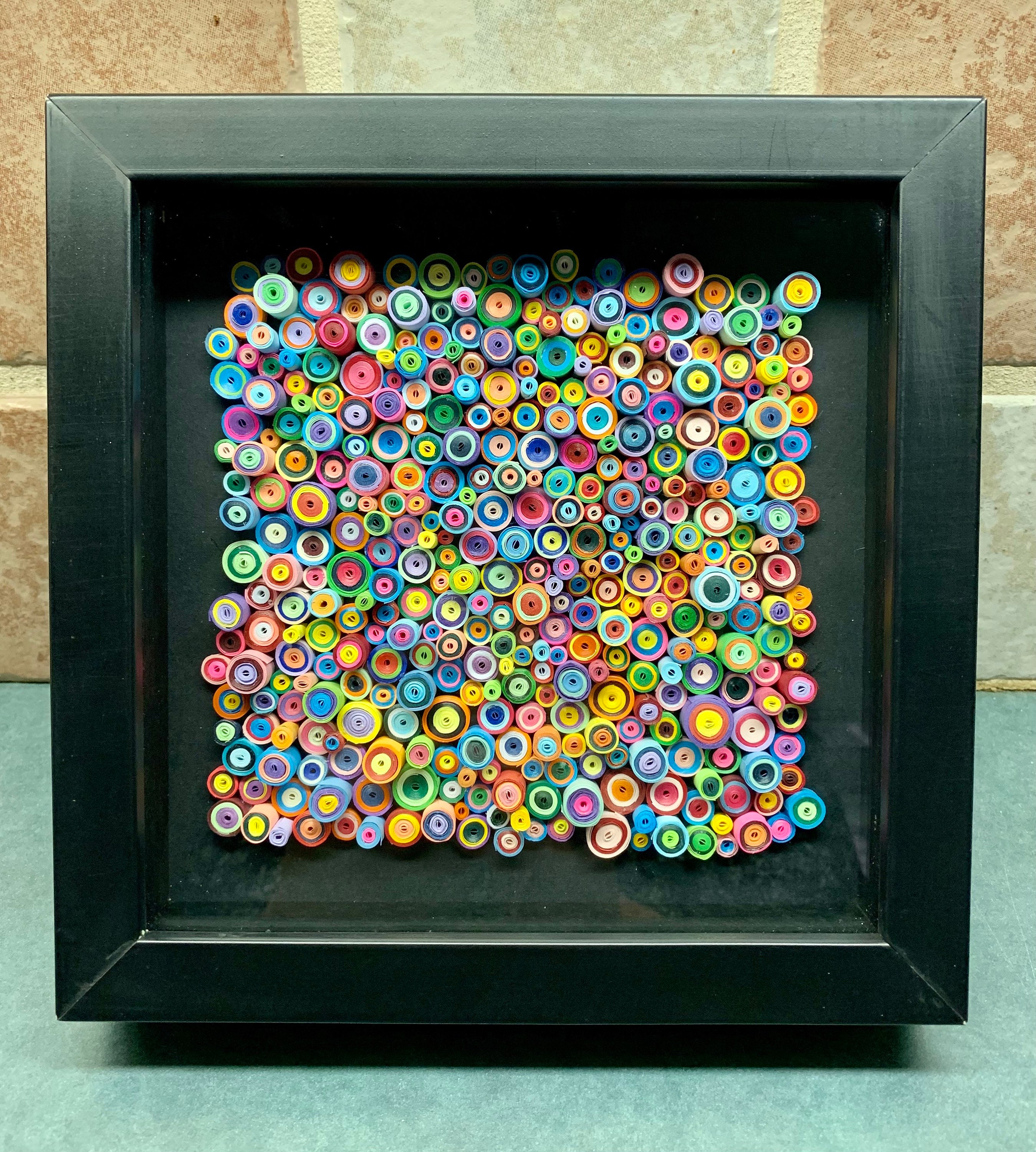 Quilled Colorful Art in Shadow Box | Etsy